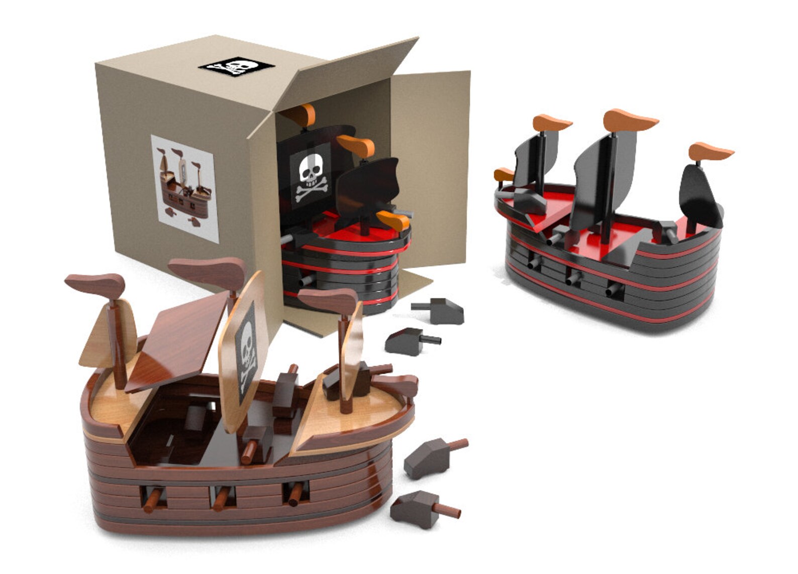 Blackbeard Pirate Ship Classic Noah's Ark Wood Toy Plans | Etsy