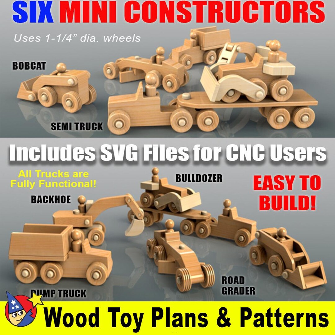 Mini Constructors Set of Six Construction Trucks (3 PDF Downloads + SVG ...