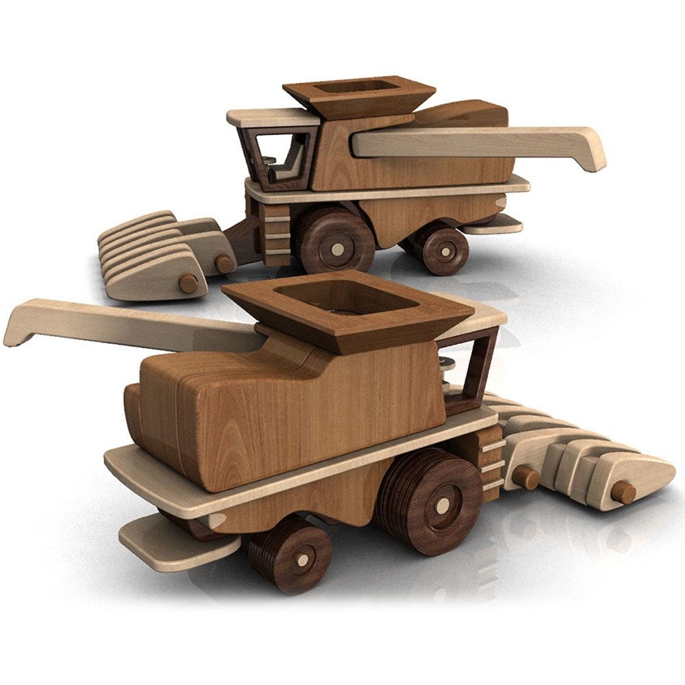 Big John Farm Tractor + Trailer + Combine Wood Toy Plans & Patterns (2 ...
