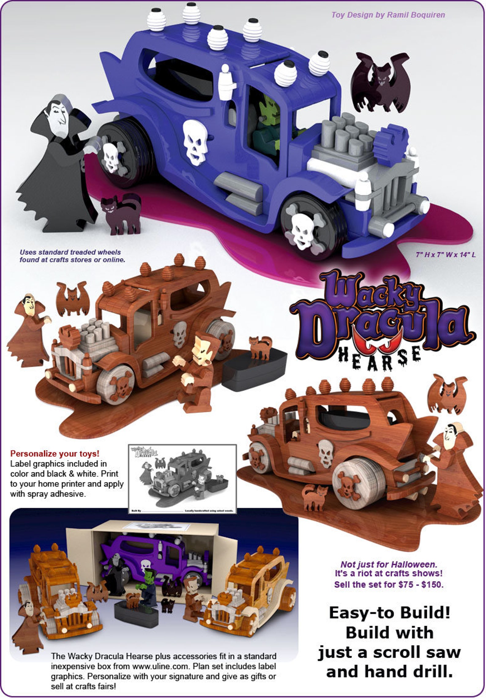 Scroll Saw Magic Wacky Dracula Hearse (PDF Download) - Etsy