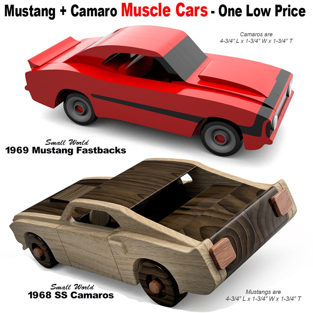 Small World 1969 Boss Mustangs 1968 SS Camaros Wood Toy Plans ...
