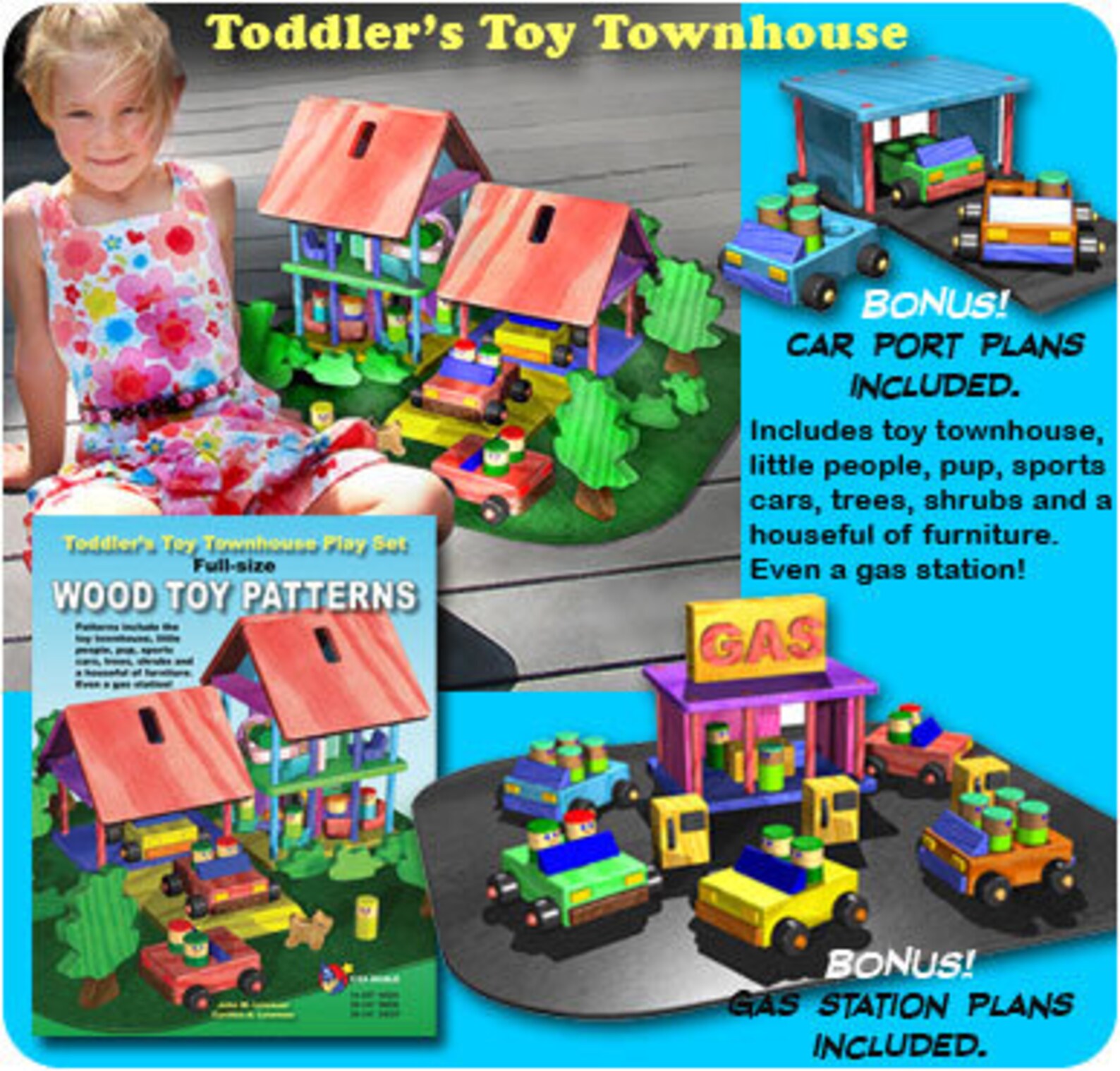Wood Toy Plans Toddler's Toy Townhouse Play Set Full - Etsy