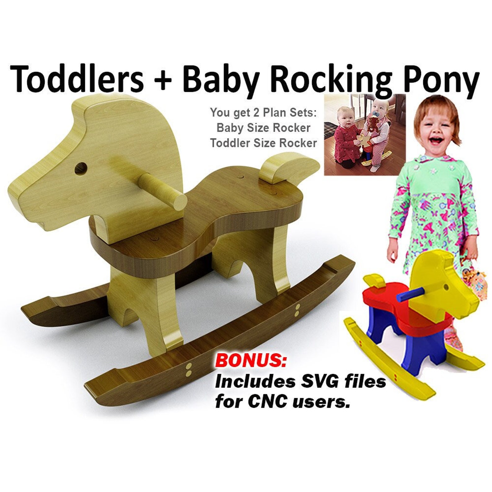 Baby Rocking Pony Toddler's Rocking Pony Wood Toy Plans - Etsy