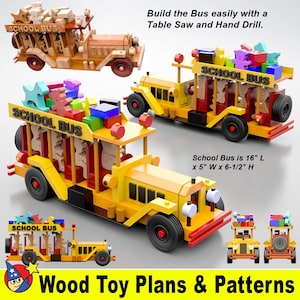 Table Saw Magic Antique School Bus Wood Toy Plans & Patterns (PDF ...