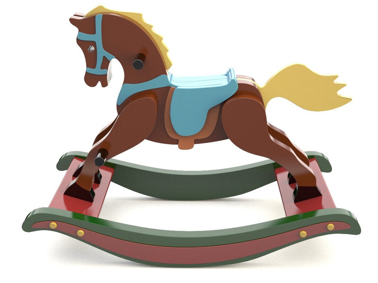 Antique 1890 Rocking Horse Wood Toy Plans & Patterns PDF Download SVG ...