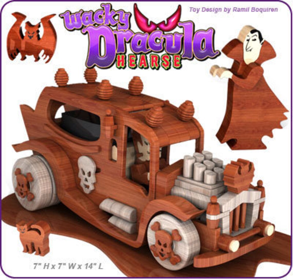 Scroll Saw Magic Wacky Dracula Hearse (PDF Download) - Etsy
