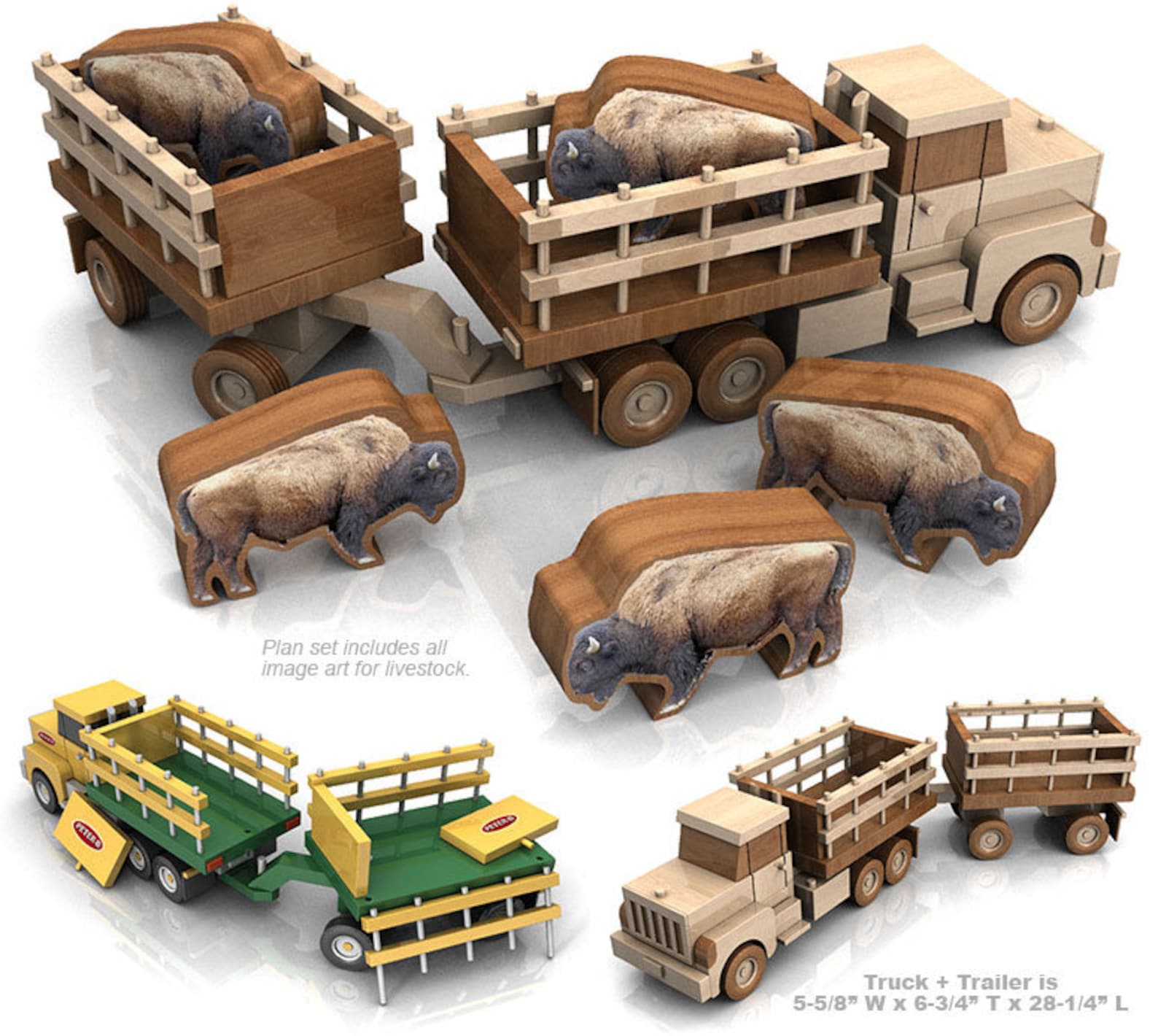 Peter-b Livestock Truck and Trailer Wood Toy Plans & Patterns (PDF ...