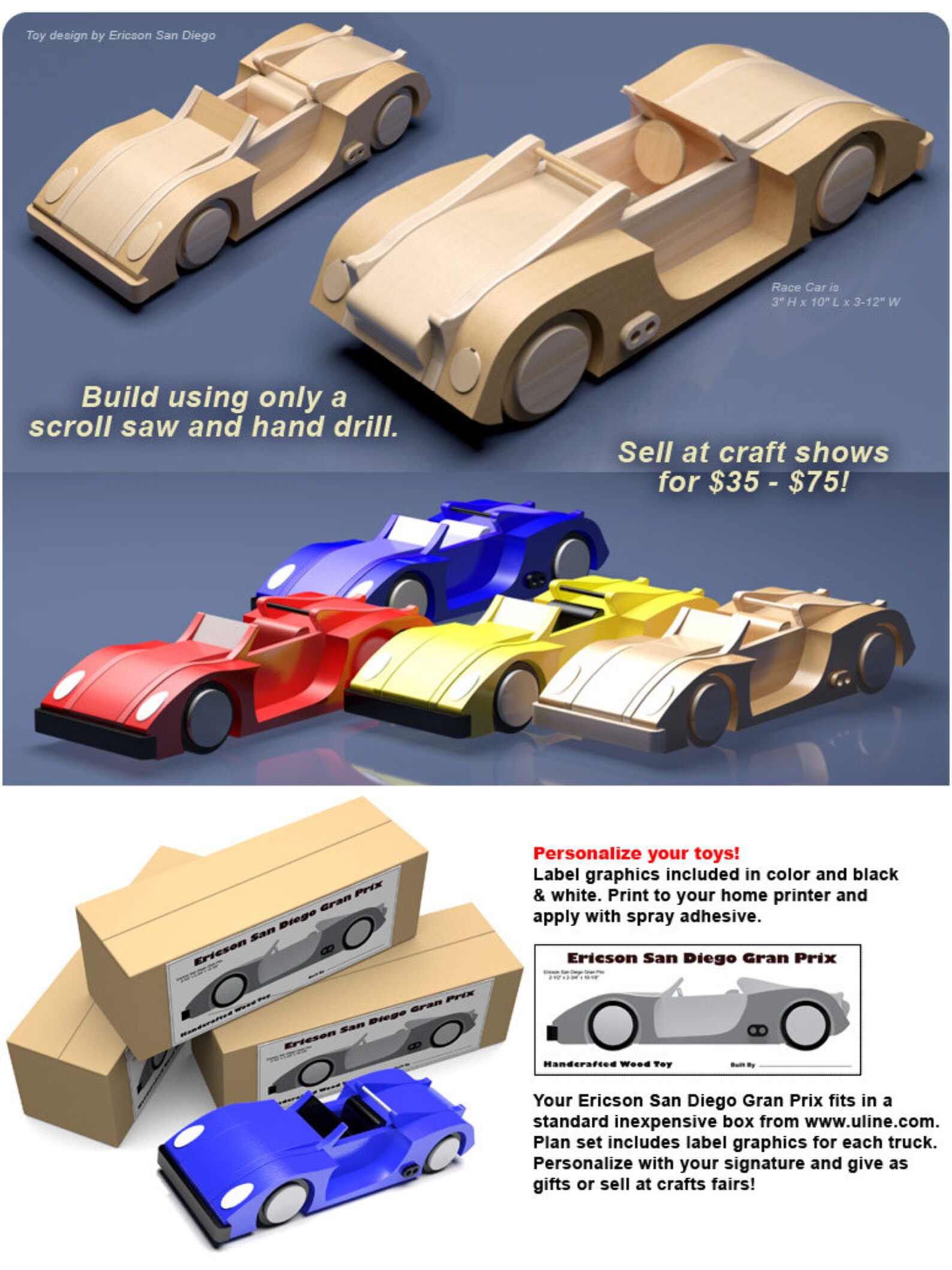 Ericson San Diego Gran Prix Race Car PDF Download | Etsy