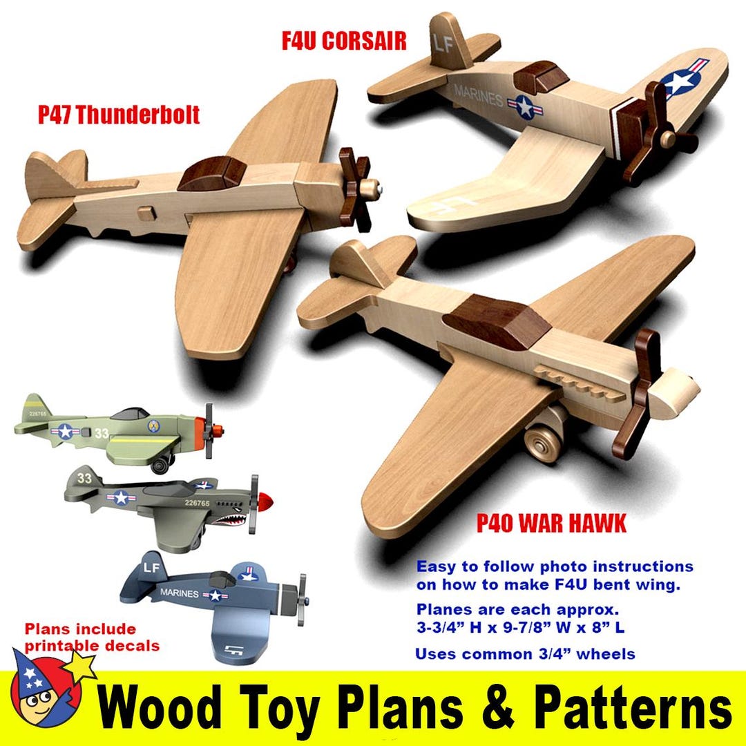 WW2 Famous Fighters Wood Toy Plans & Patterns (3 PDF Downloads) - Etsy