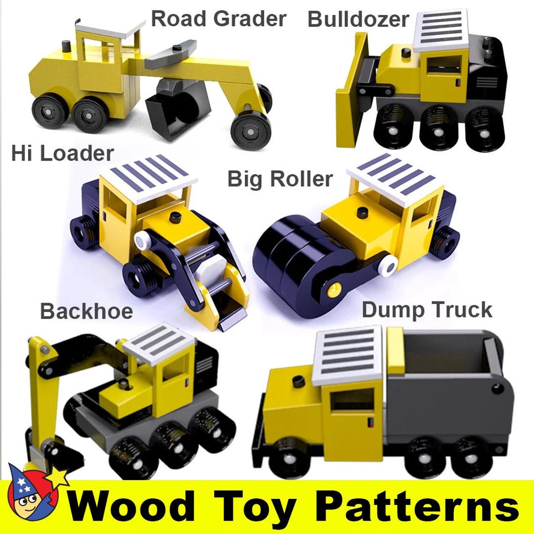 Reallywood 6 Vehicle Road Crew Wood Toy Plans & Patterns (3 PDF ...