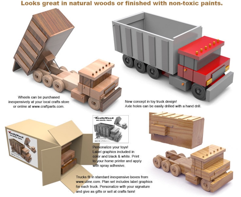 Wood Toy Plan Super ReallyWood Big Dump Truck PDF Download | Etsy