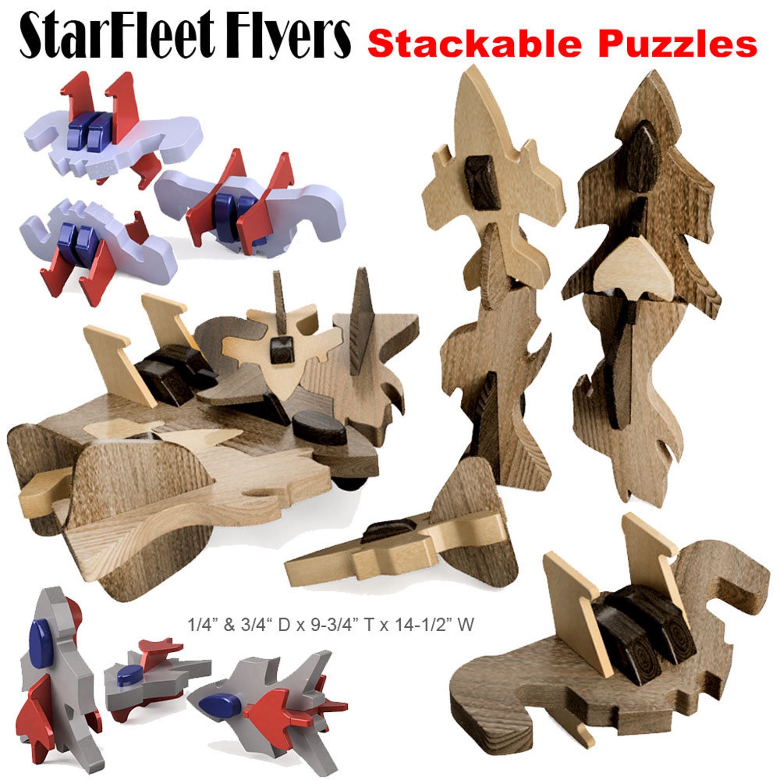 Animal Pals Starfleet Flyers Stackable Puzzles Wood Toy - Etsy