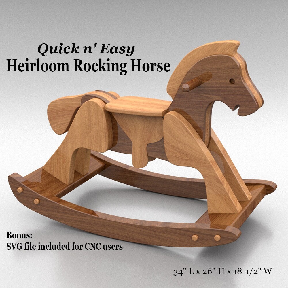 Quick N' Easy Heirloom Rocking Horse Wood Toy Plans & - Etsy
