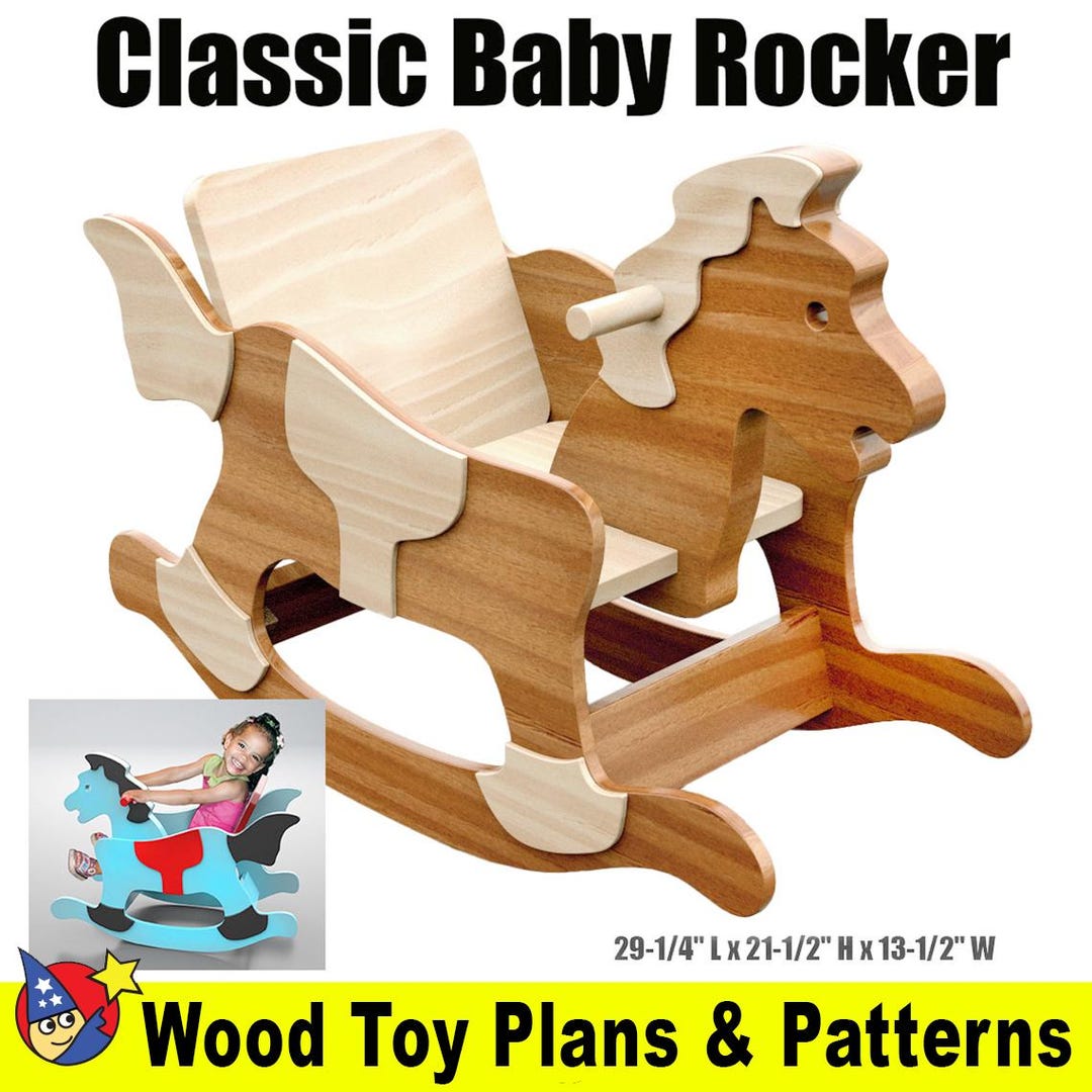 Circa 1964 Classic Baby Rocker Wood Toy Plans & Patterns (PDF Download ...