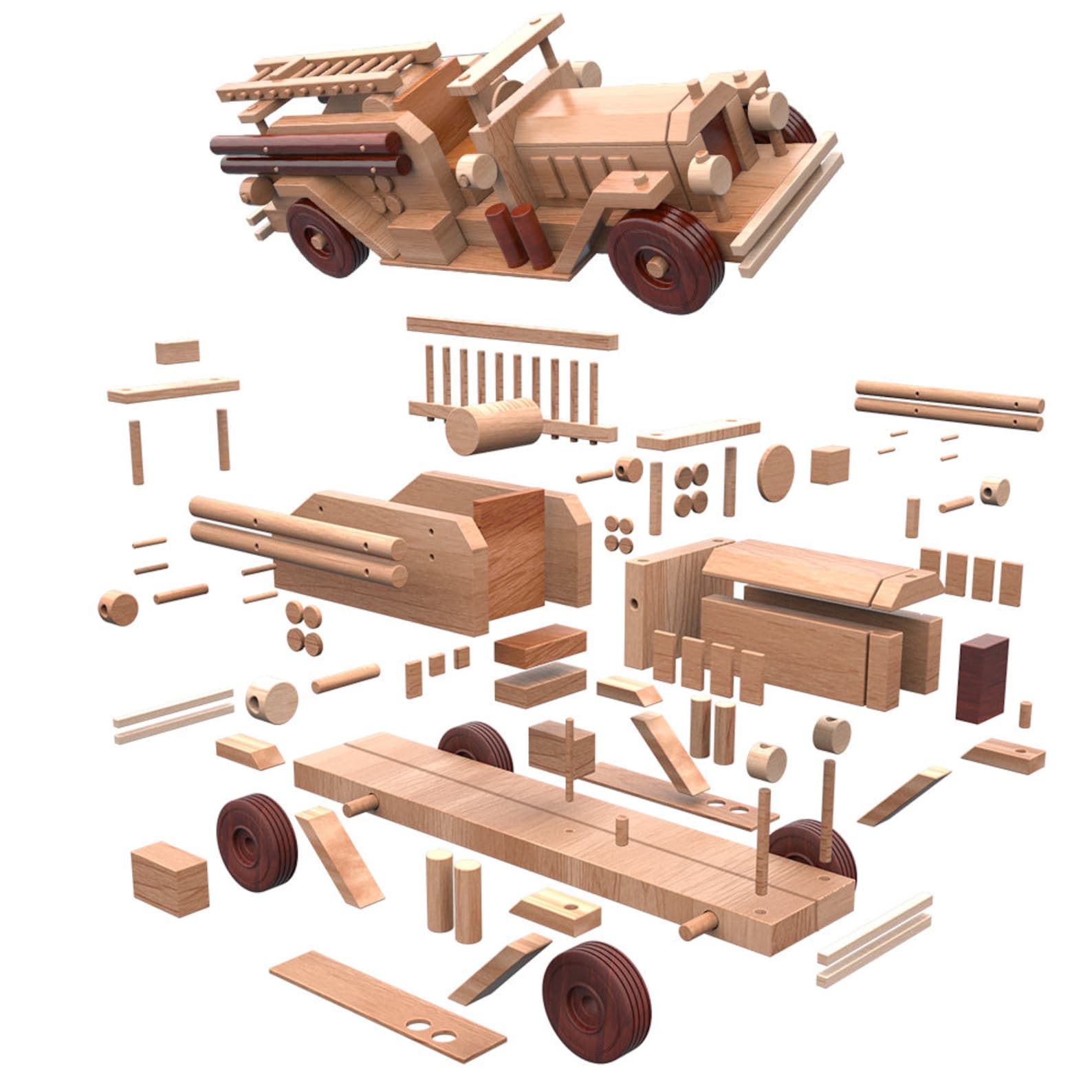 Table Saw Magic 1932 Fire Engine No. 36 Wood Toy Plans & Patterns (PDF ...