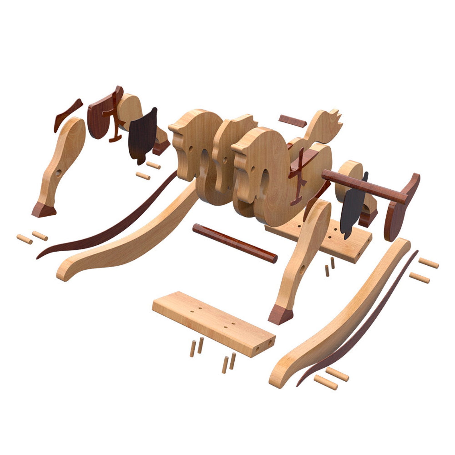 Antique 1890 Rocking Horse + Quick N' Easy Heirloom Rocking Horse Wood ...