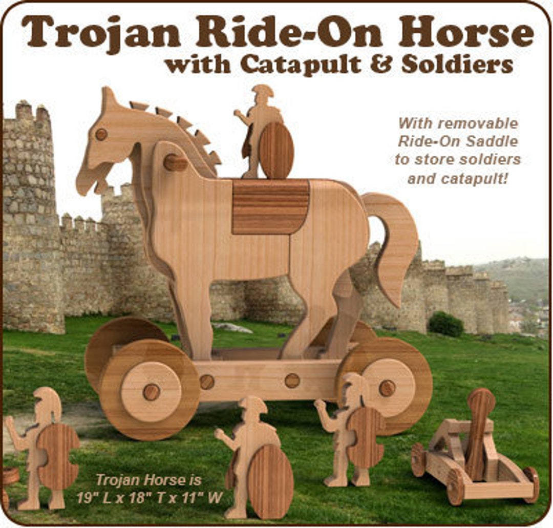 Trojan Ride-on Horse Wood Toy Plans & Patterns PDF Download - Etsy