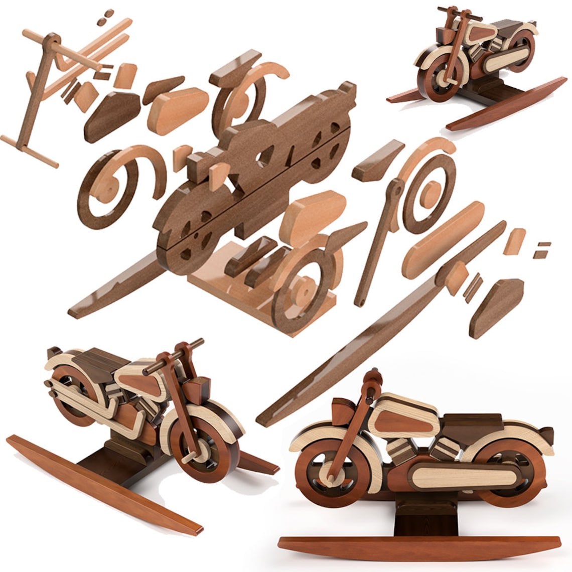 The Big Easy Rocking Motorcycle Wood Toy Plans & Patterns PDF - Etsy