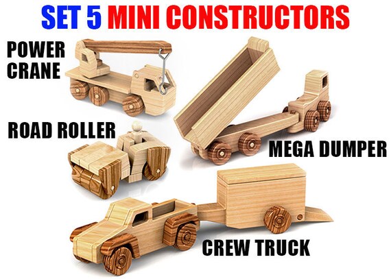 Set 5 Mini Constructors Crew Truck Mega Dumper Power Crane | Etsy