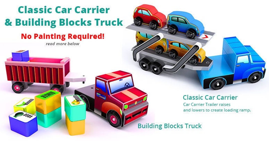 Classic Car Carrier Building Blocks Truck 2 PDF Downloads - Etsy