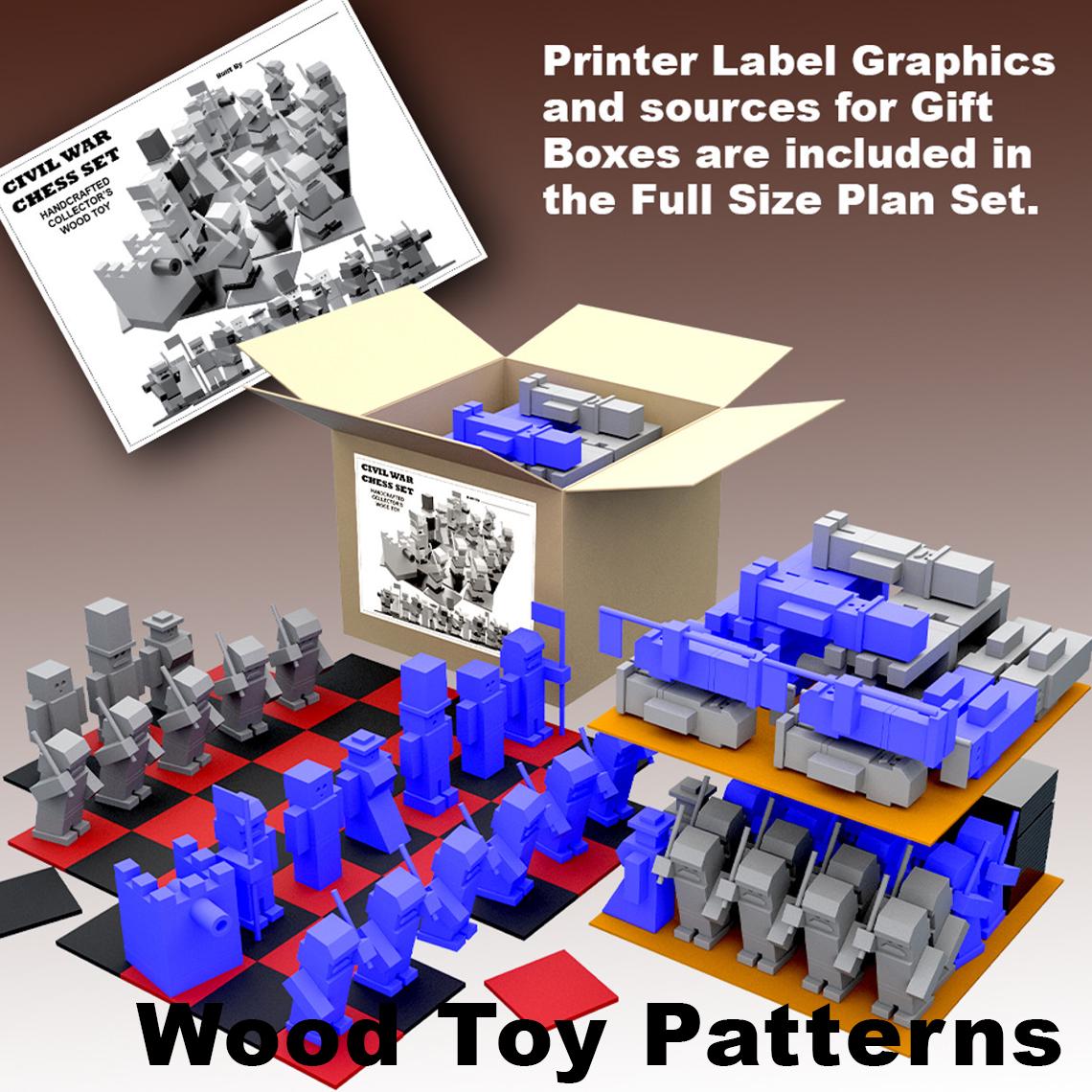 Table Saw Magic Civil War Chess Set Wood Toy Plans & Patterns (PDF ...