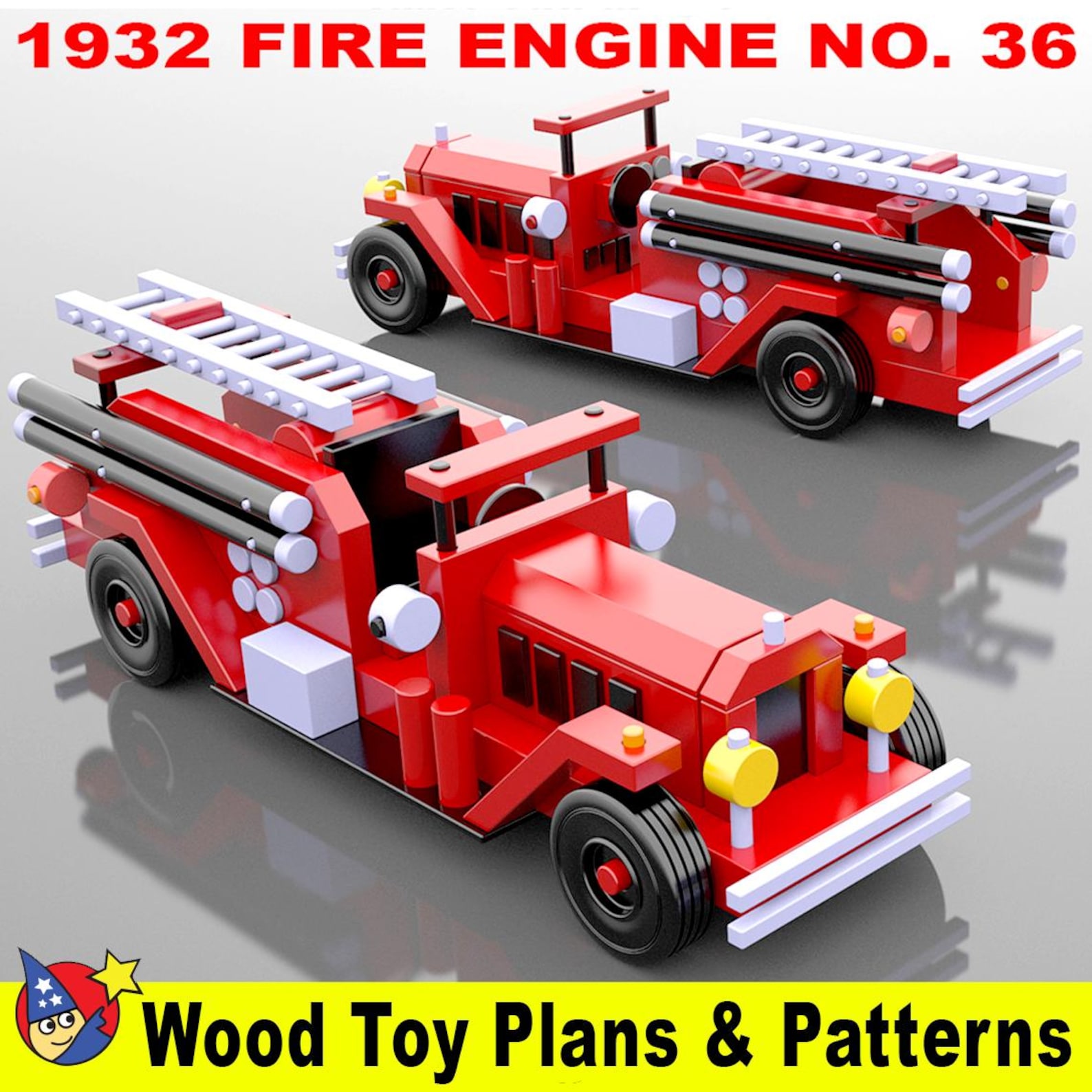 Table Saw Magic 1932 Fire Engine No. 36 Wood Toy Plans & Patterns (PDF ...