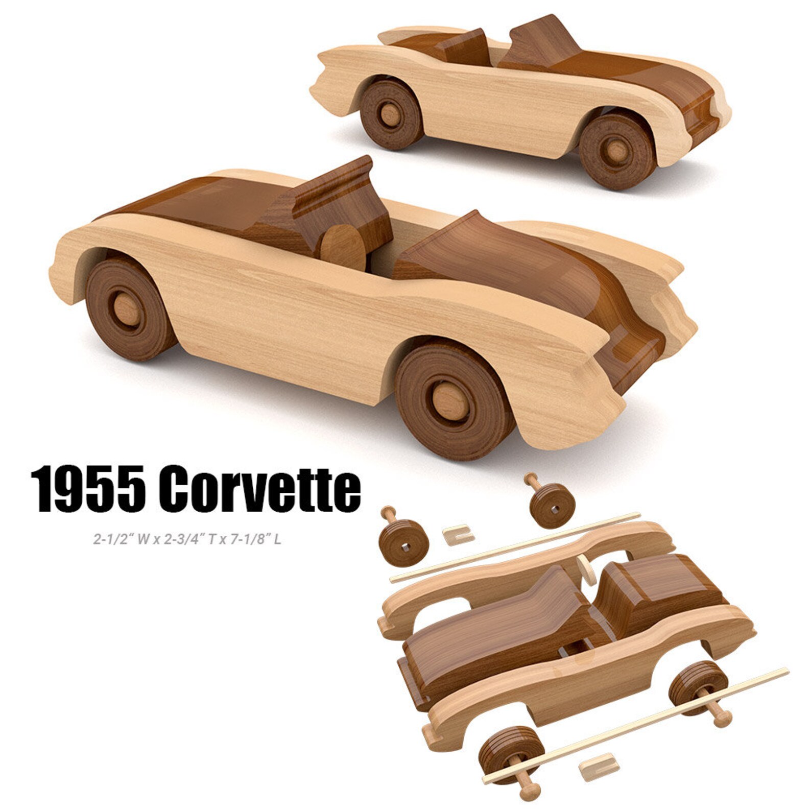 Corvette Trio & Transport Wood Toy Plans and Patterns (PDF Download ...