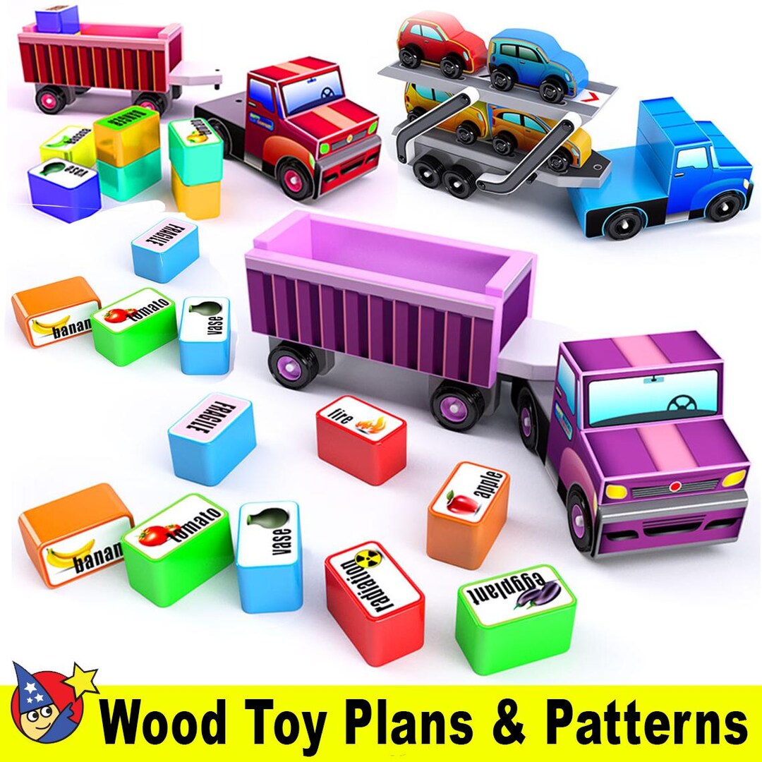 Classic Car Carrier + Building Blocks Truck (2 PDF Downloads) - Etsy