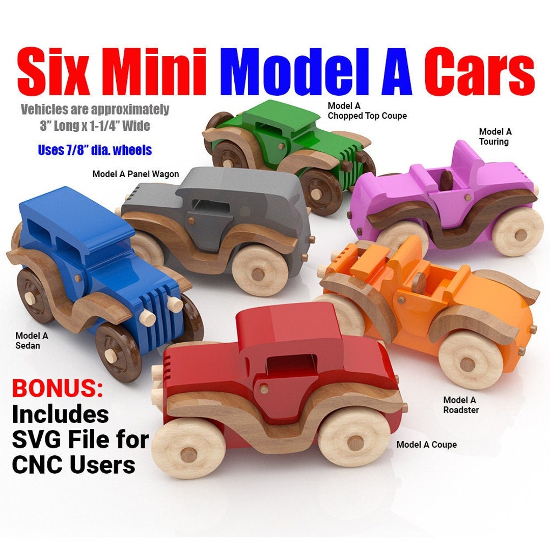 Six Mini Model A Cars Wood Toy Plans and Patterns PDF - Etsy