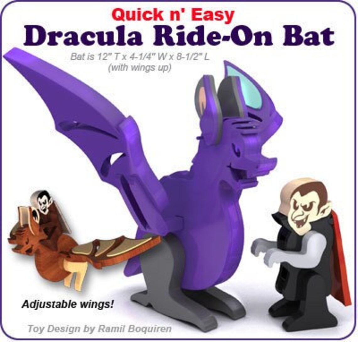 Quick N' Easy Dracula Ride-on Bat PDF Download | Etsy
