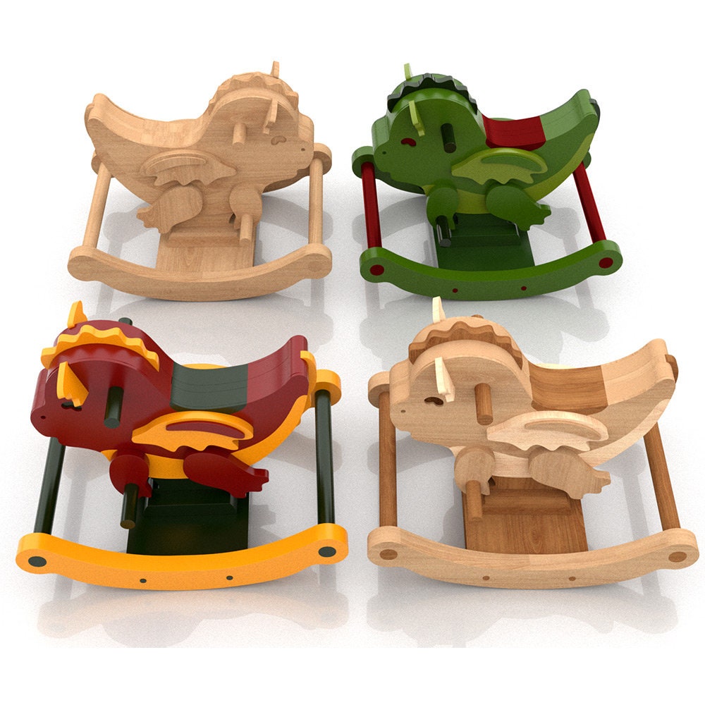 Puff the Rocking Dragon Wood Toy Plans & Patterns (PDF Download + SVG ...