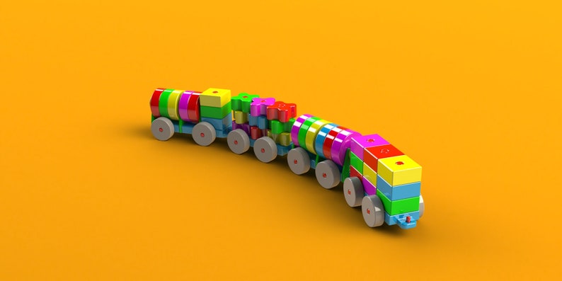 Wood Toy Plan Easy Basics Skill Building Puzzle Train PDF | Etsy