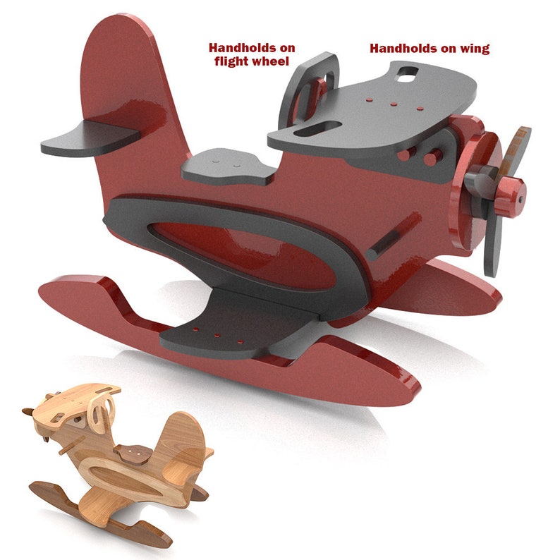 Red Baron Rocking Biplane Wood Toy Plans & Patterns PDF - Etsy