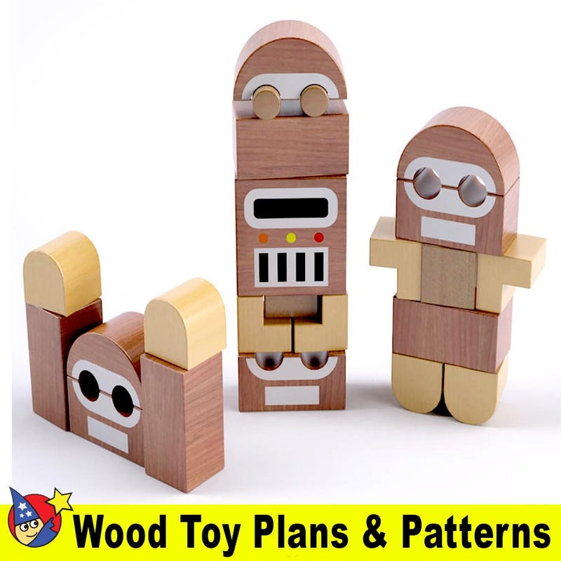Wood Block Robot - Etsy