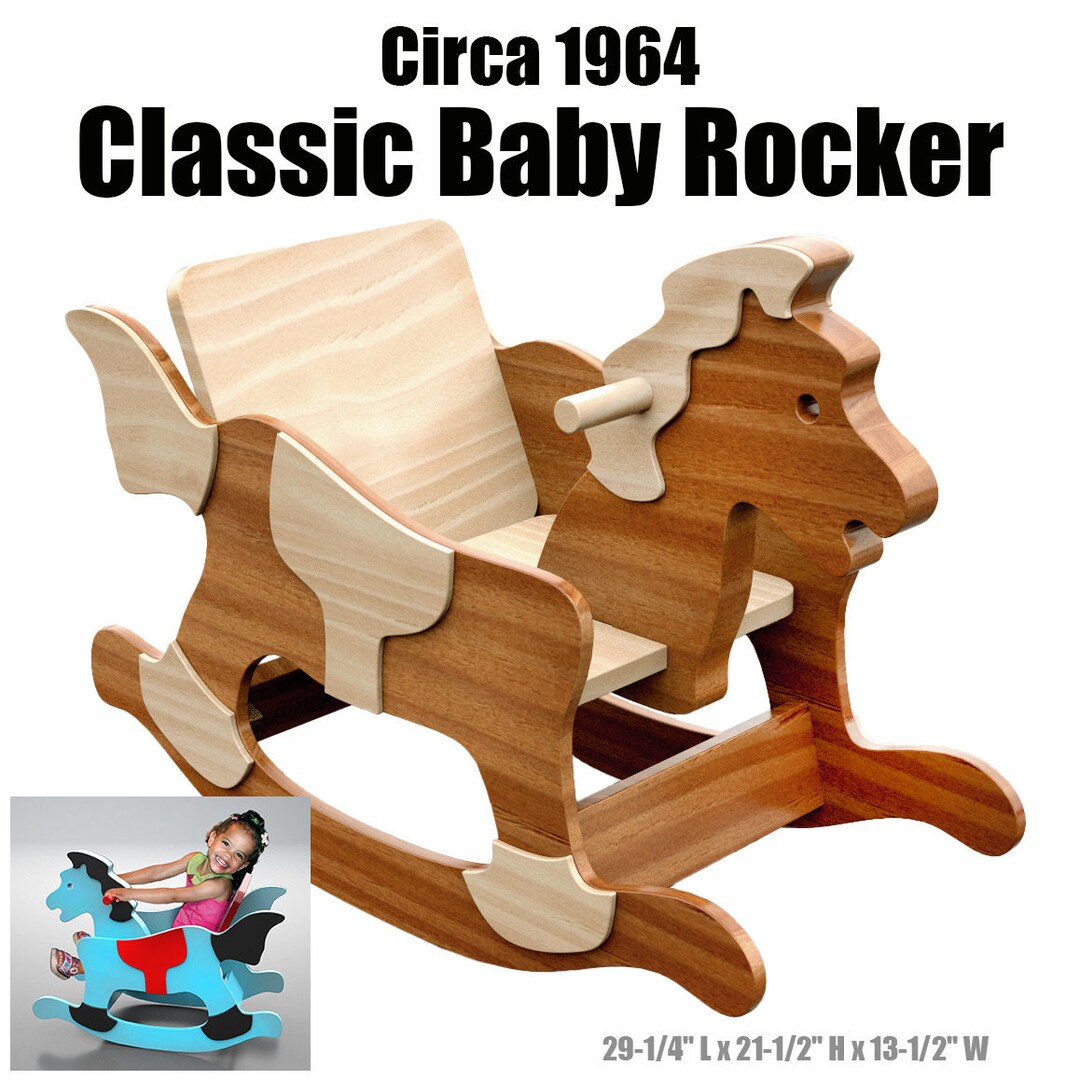 Circa 1964 Classic Baby Rocker Wood Toy Plans & Patterns PDF Download ...