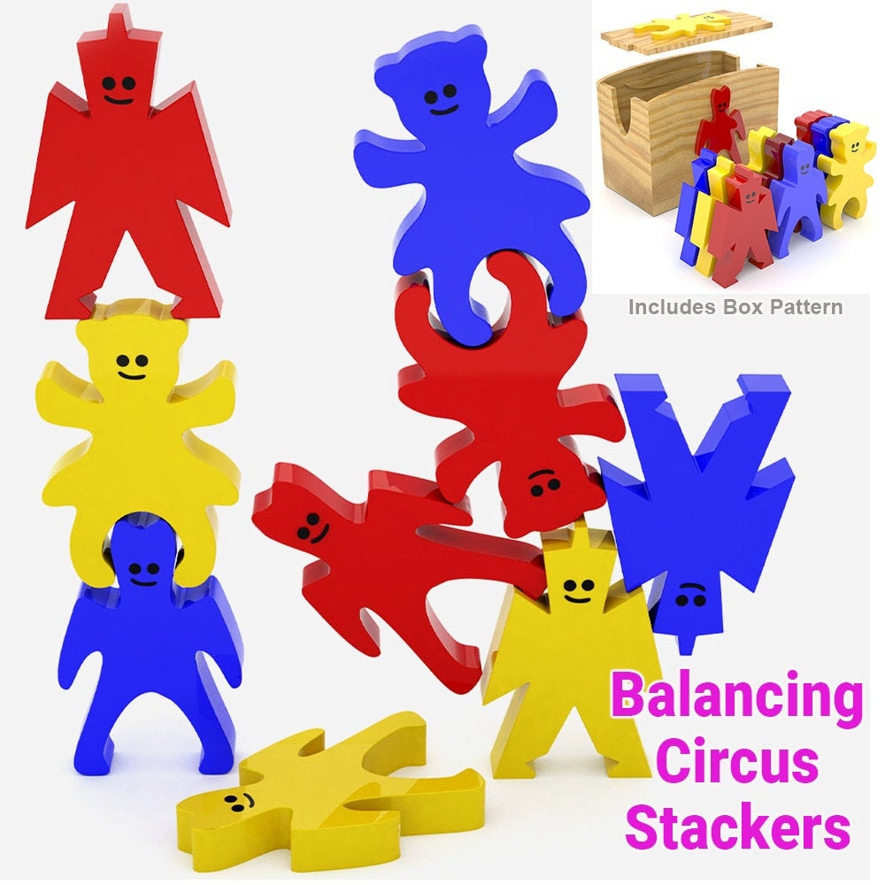 Balancing Circus Stackers & Box Wood Toy Plans and Patterns - Etsy