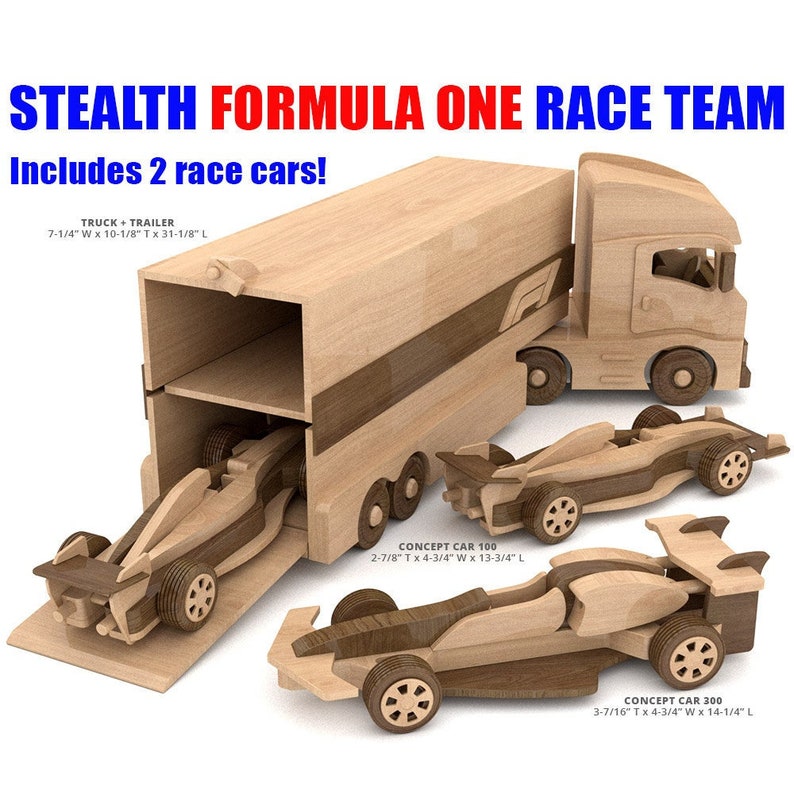 Stealth Formula One Race Team Wood Toy Plans & Patterns 4 PDF - Etsy