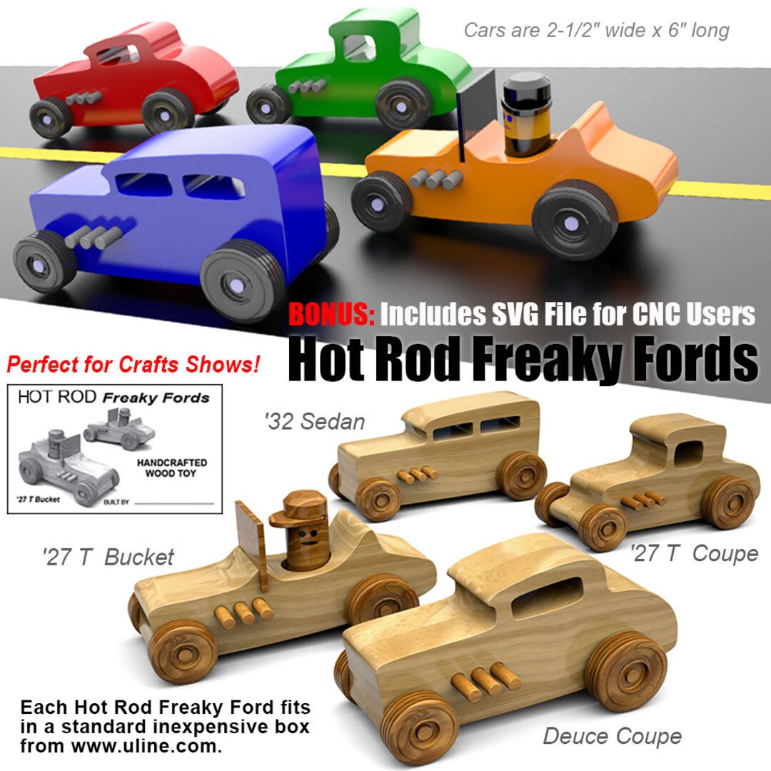 Hot Rod Freaky Fords Wood Toy Plans & Patterns PDF Download - Etsy