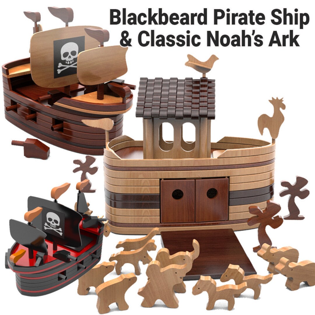 Blackbeard Pirate Ship Classic Noah's Ark Wood Toy Plans - Etsy