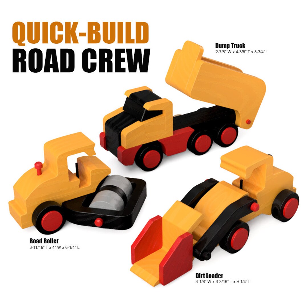 Quick-build Road Crew Wood Toy Plans & Patterns 3 PDF - Etsy
