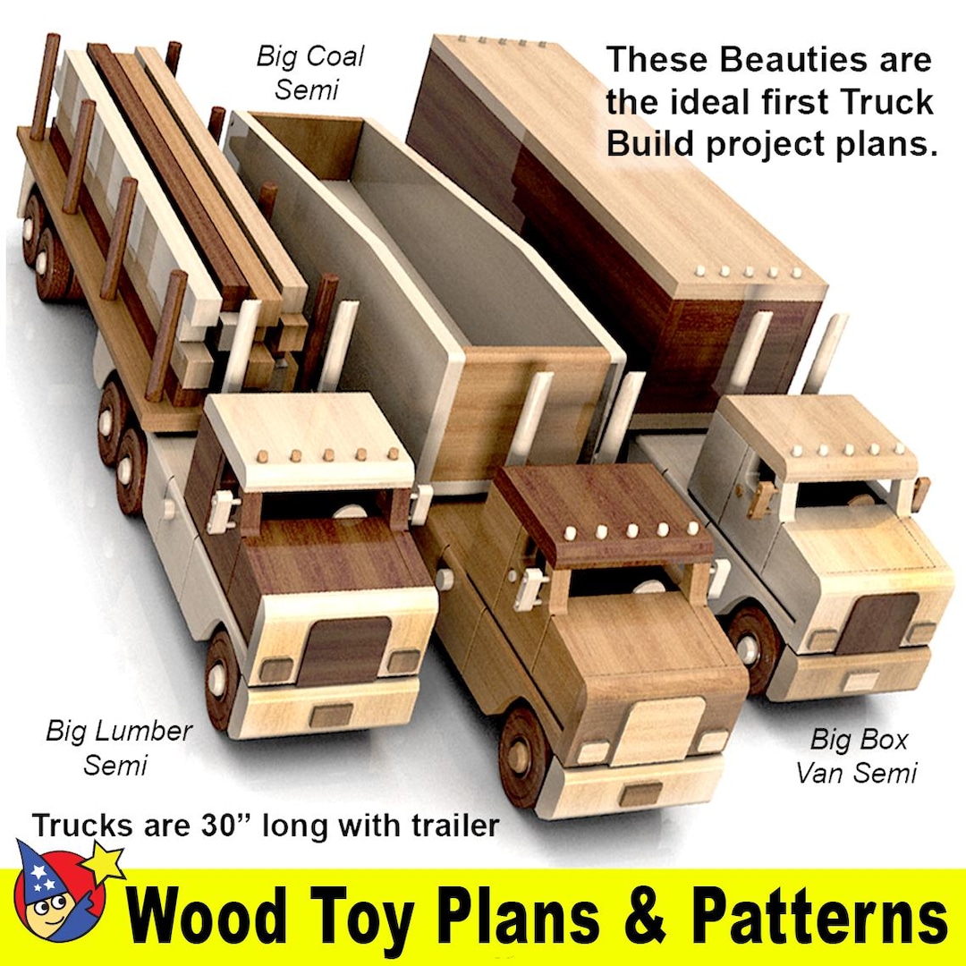 The Big Easy Triple Truck Fleet Wood Toy Plans & Patterns (4 PDF Downloads) - Etsy