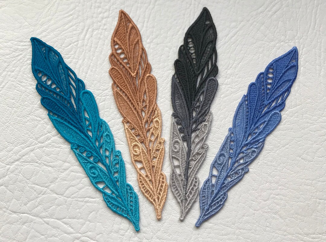 Lace Bookmarks, Ombre shaded Lace Feather Bookmarks, FSL Bookmarks, Feather Bookmarks, Ombre ...