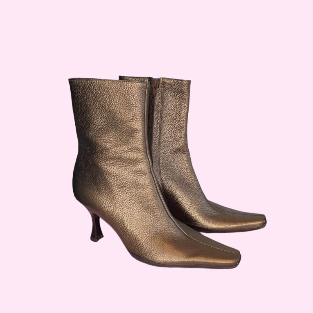 Vintage Bronze Ankle Boots - Etsy