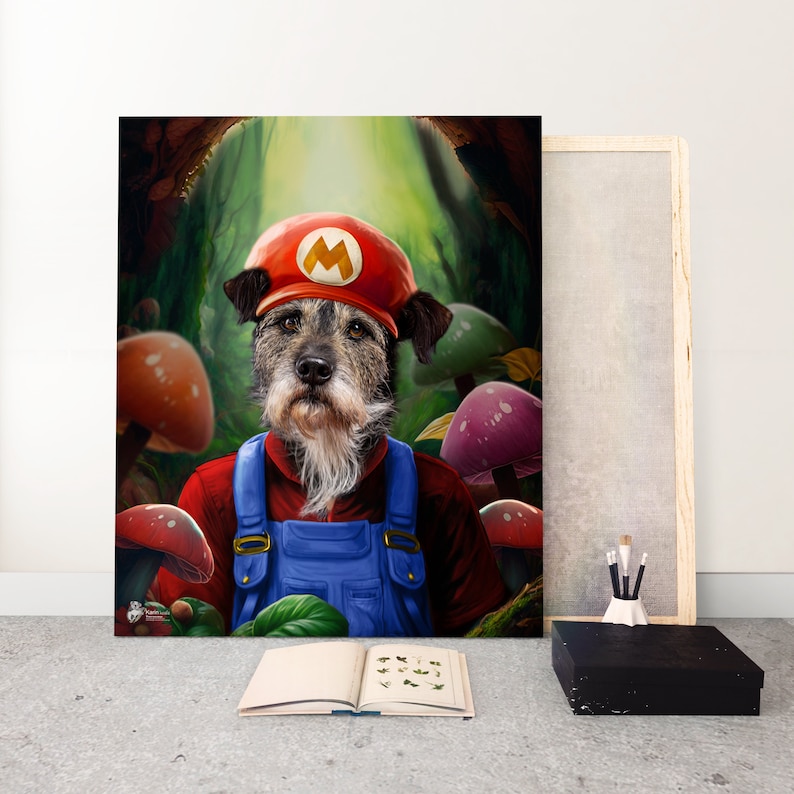 Super Mario Pet Painting | Dog Portrait Mario| Custom Dog Gift, Amazing ...