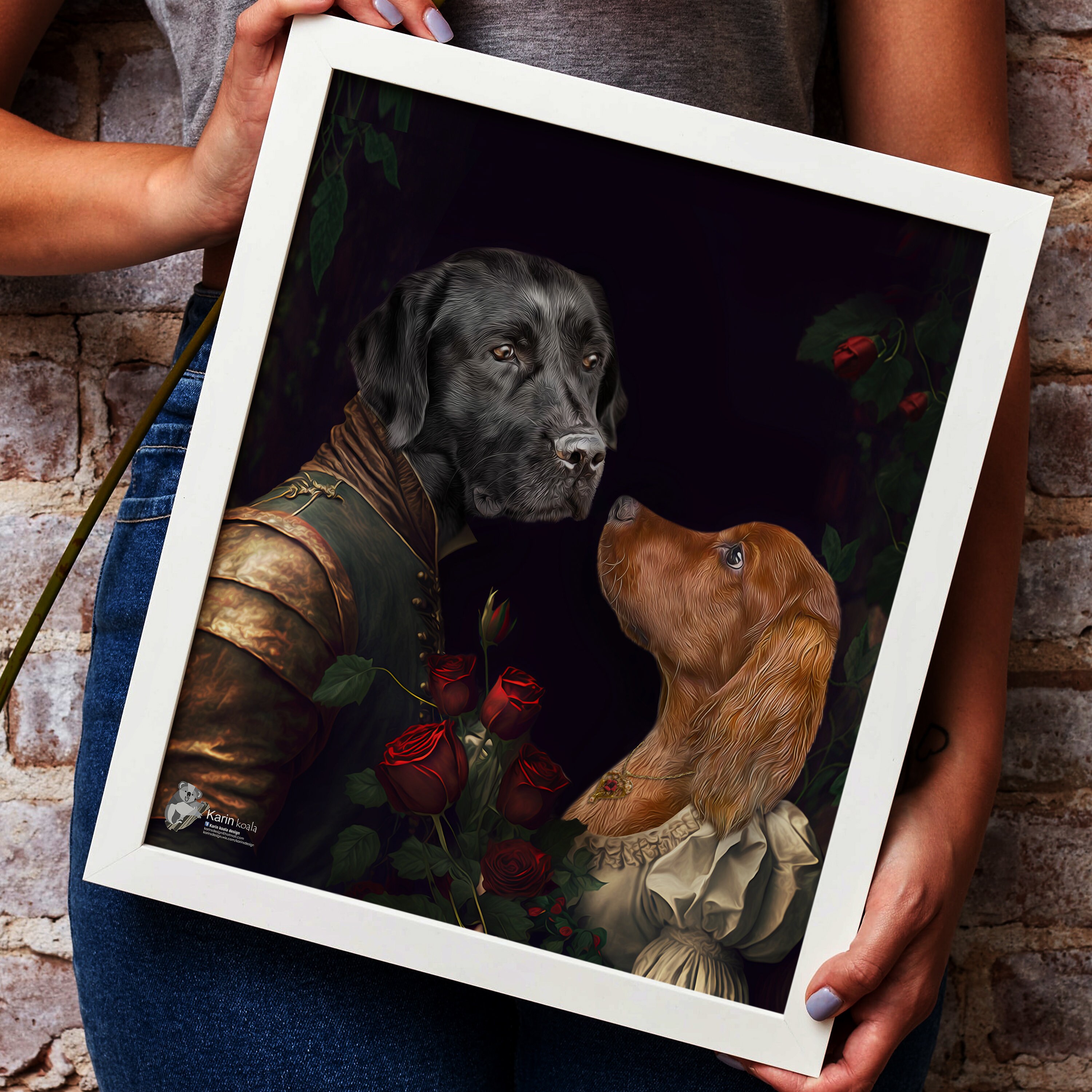 Romeo and Juliet Dog Painting | Pet Portrait | Custom Dog Gift ...