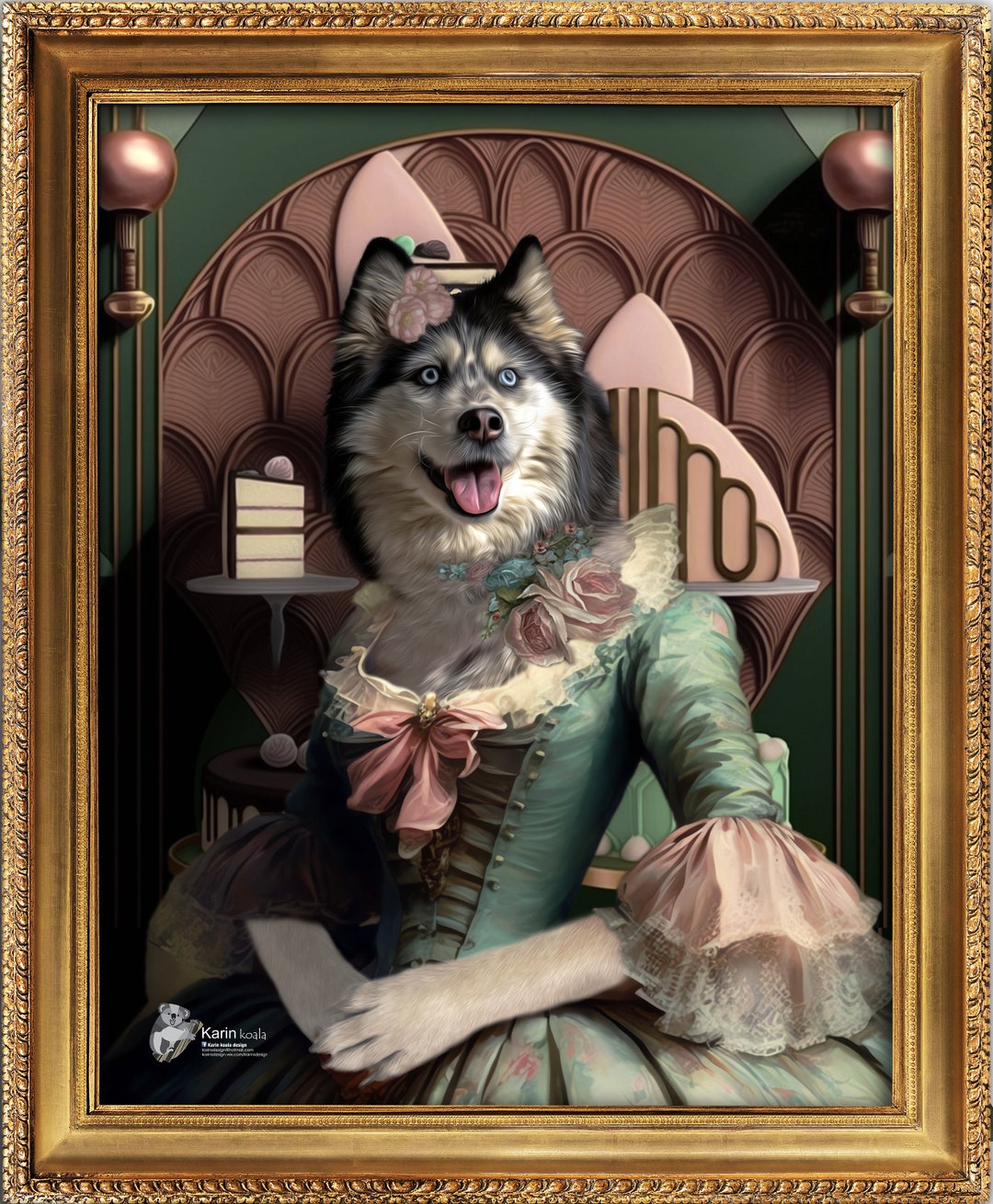 Marie Antoinette Pet Portrait | Fancy Pet Portrait | Custom Pet Gift ...