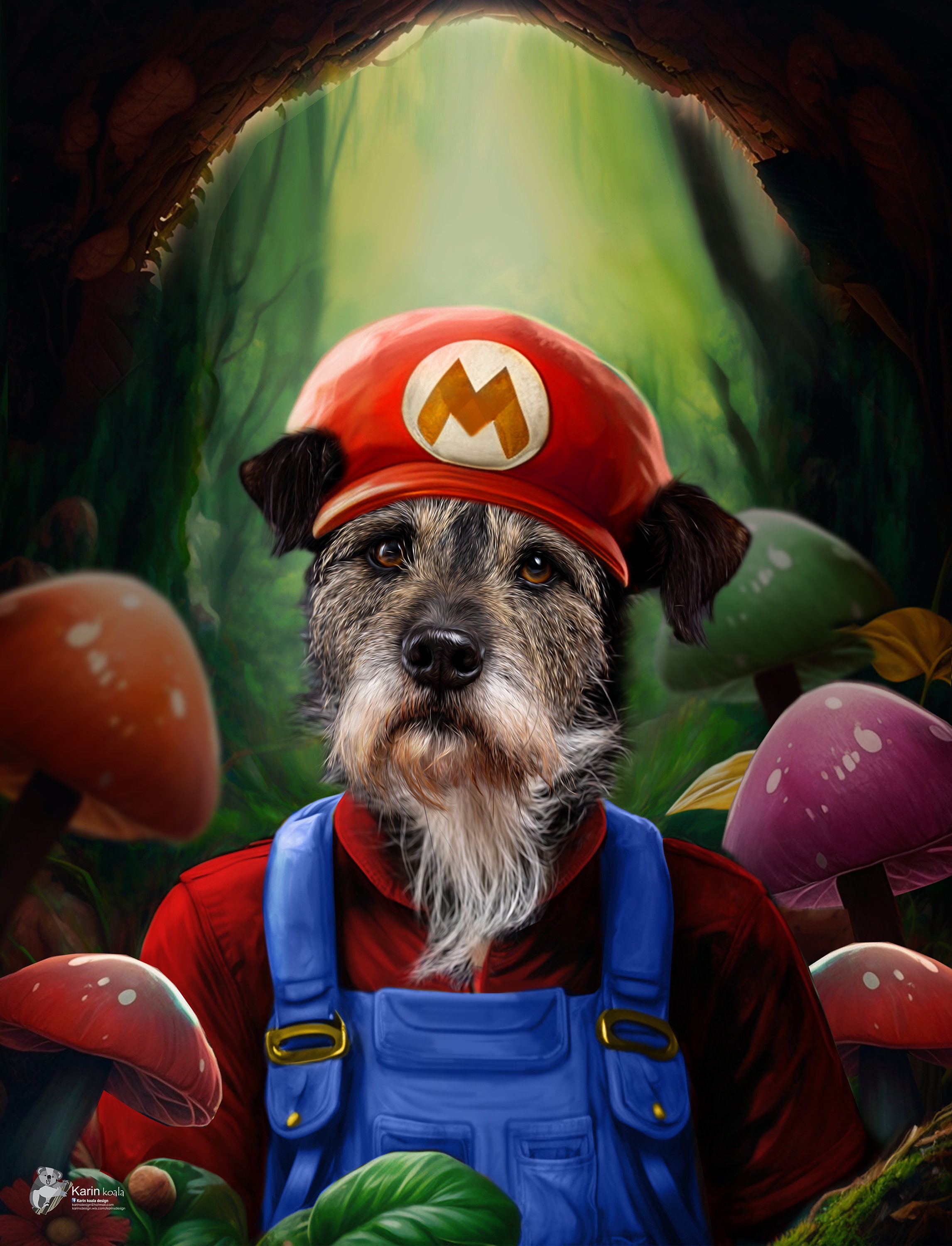 Super Mario Pet Painting | Dog Portrait Mario| Custom Dog Gift, Amazing ...