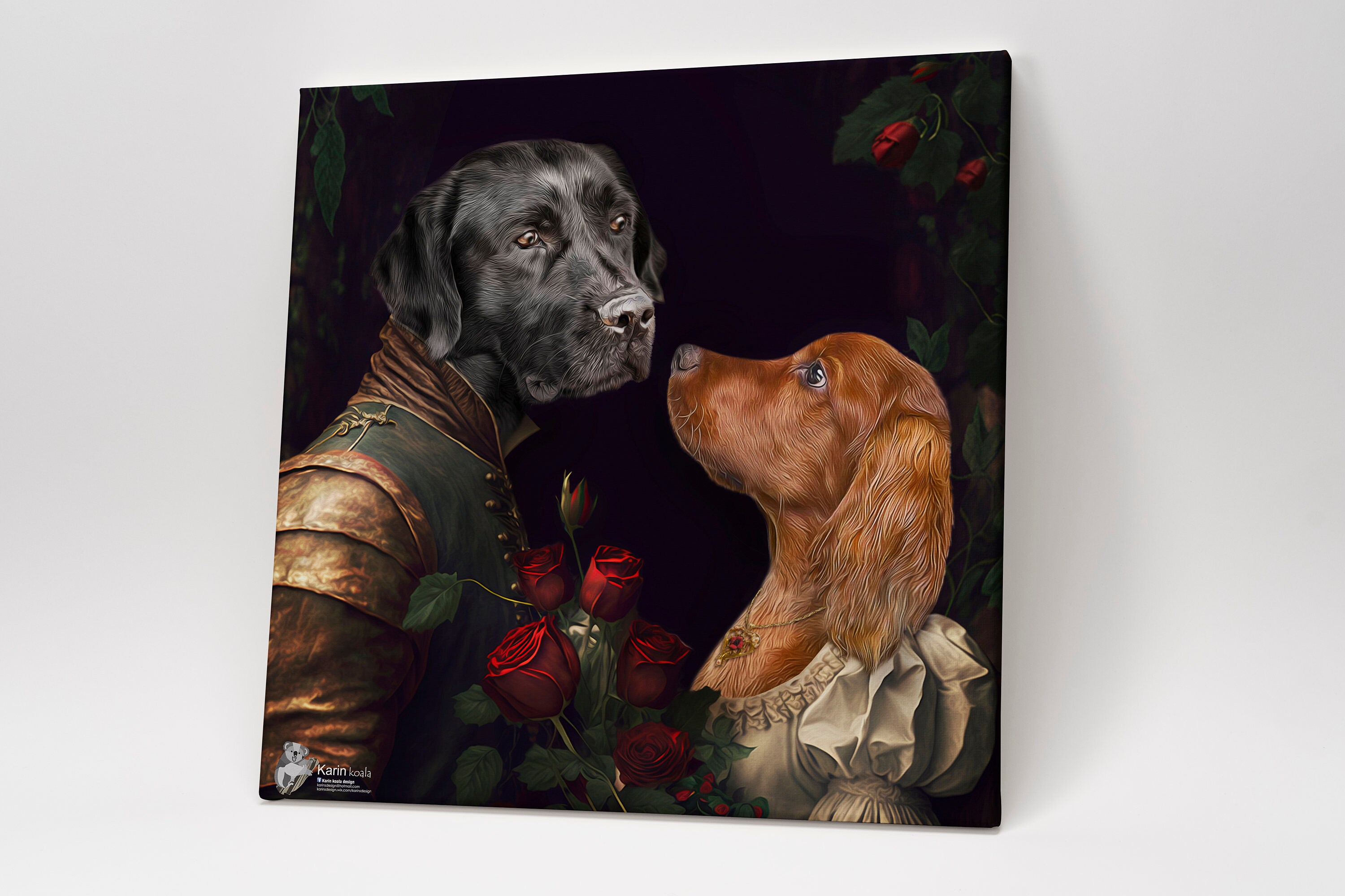 Romeo and Juliet Dog Painting | Pet Portrait | Custom Dog Gift ...