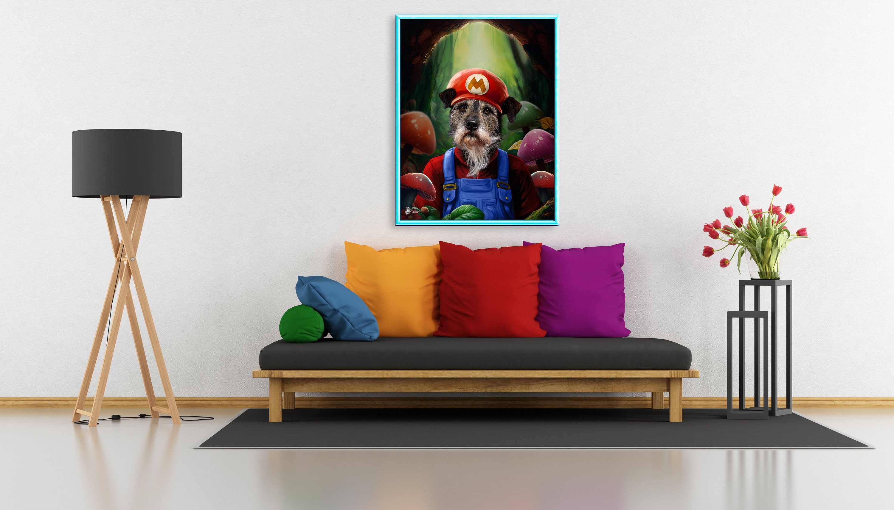 Super Mario Pet Painting | Dog Portrait Mario| Custom Dog Gift, Amazing ...