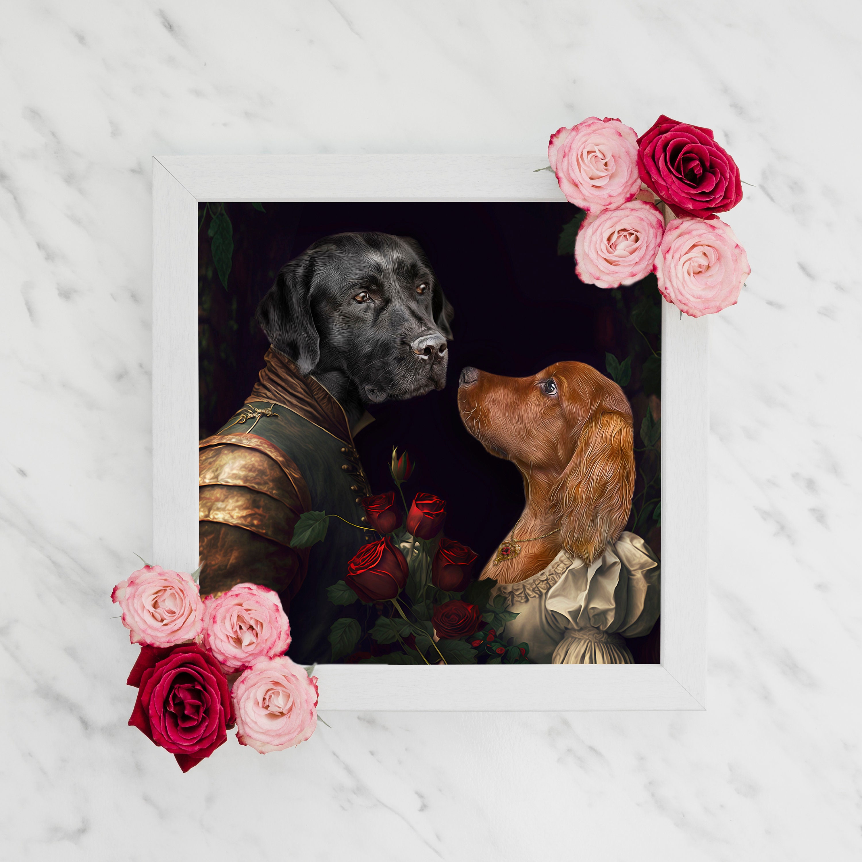 Romeo and Juliet Dog Painting | Pet Portrait | Custom Dog Gift ...